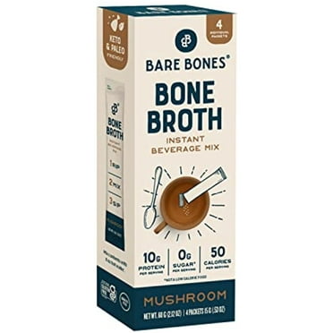 Bare Bones Bone Broth Instant Powdered Mix, Beef, Pack of 16, 15g Sticks, 10g Protein, 100% ...