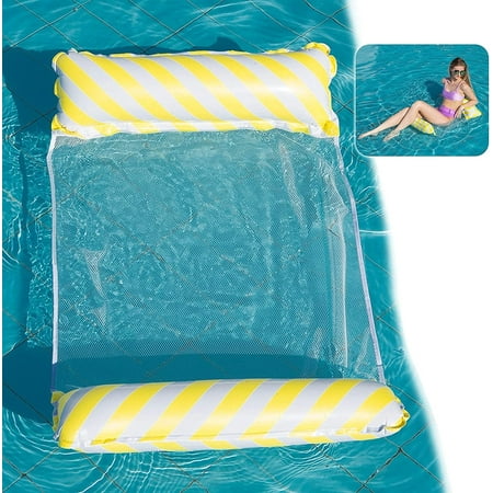 Water Hammock, Inflatable Floating Bed 4-in-1 Lounge Chair Pool ...