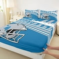 jejeloiu Boys Ball Sport Bed Sheets,Gray Rugby Helmet King Sheets For ...
