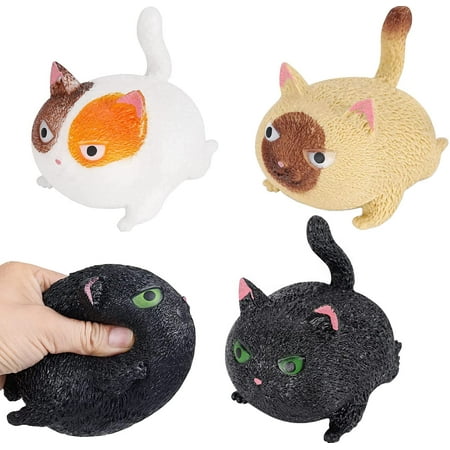 Toys Squishy Cat Set Soft Silicone Stress Ball, Stress Relief Sensory ...
