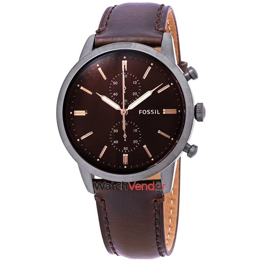 Fossil Townsman Brown Satin Dial Chronograph Men's Watch FS5437 ...