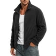 Busydd Mens Fleece Jacket with Pockets Fashion Warm Stand Collar Zip Up ...