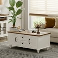 Farmhouse Coffee Table with Storage & Drawer - Rustic Design - Walmart.com