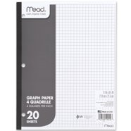 Graph Filler Paper 4x4 Ruled 2 Pack of 80 Sheets Each - Walmart.com