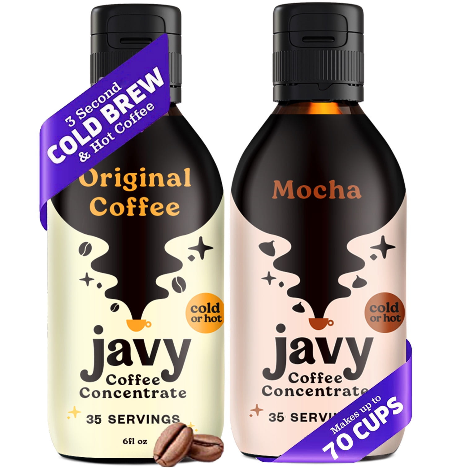 Javy Cold Brew Coffee Concentrate Bundle, 2 Flavor Original & Mocha ...
