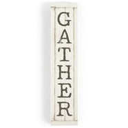 Parisloft Gather Rustic Wood Block Sign, Small Farmhouse Tabletop Decor ...