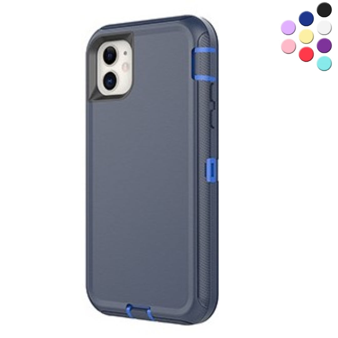 iPhone 12 Mini 5.4 inch Heavy Duty Case - Blue, 3 Layer Shock Absorbent ...