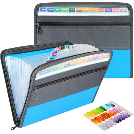 1pc 13 Pockets Zippered Expanding Folder A4 Plastic Folder Waterproof ...