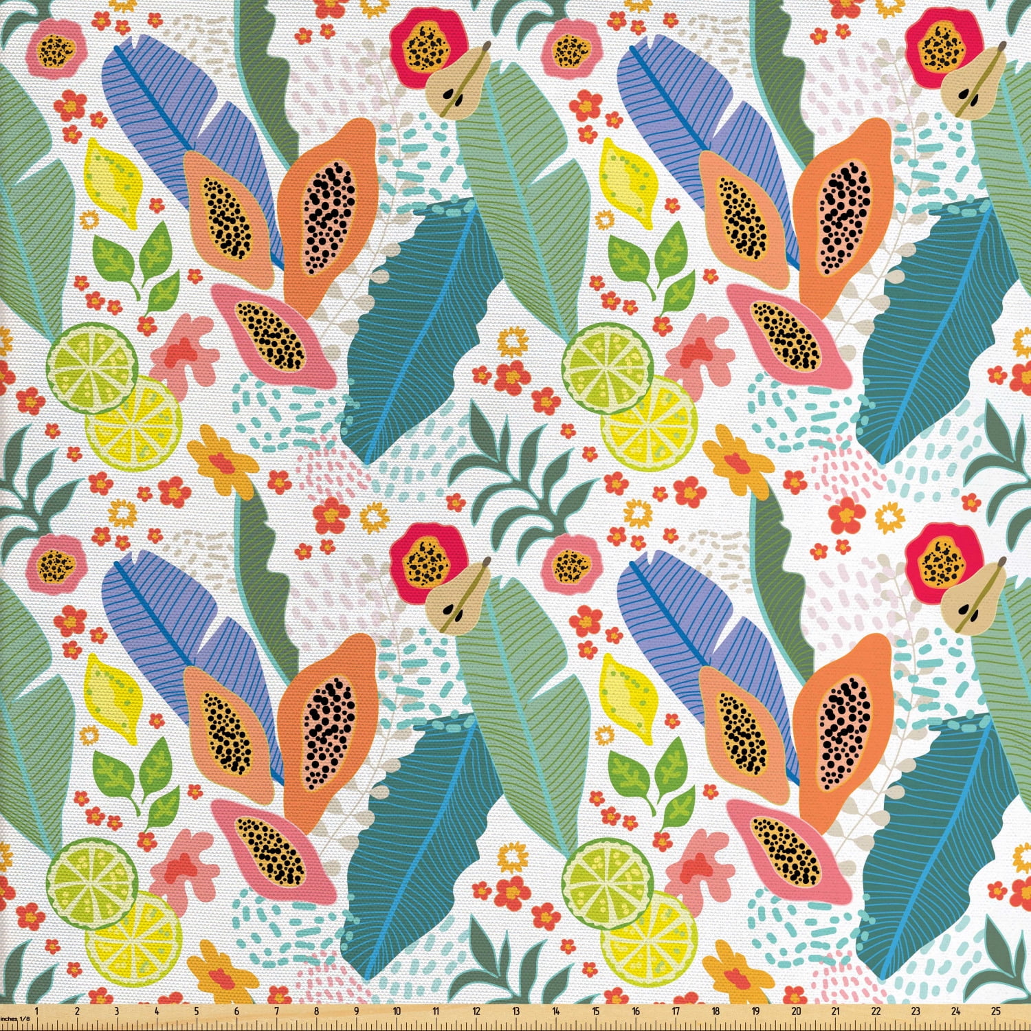 Exotic Fabric by the Yard, Colorful Botanical Flowers and Organic ...