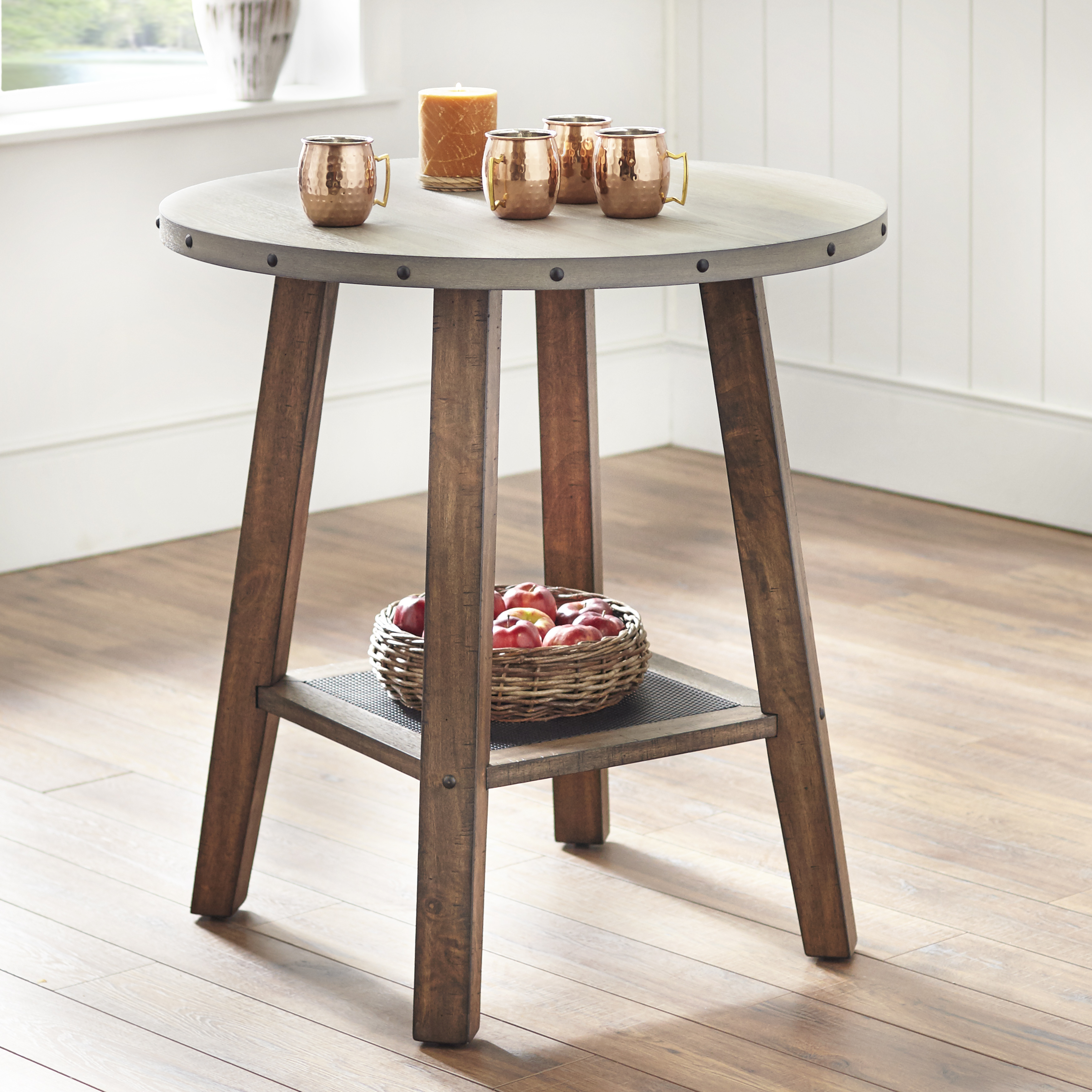 TMS Elenora Counter Height Table Rustic Brown Walmart Walmart
