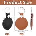 2Pcs 2 Colors Flat Round Leather Photocard Sleeve Keychains with Nickel ...