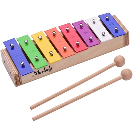 Xylophone 8 Keys Colorful Xylophone Glockenspiel, Metal Wooden ...