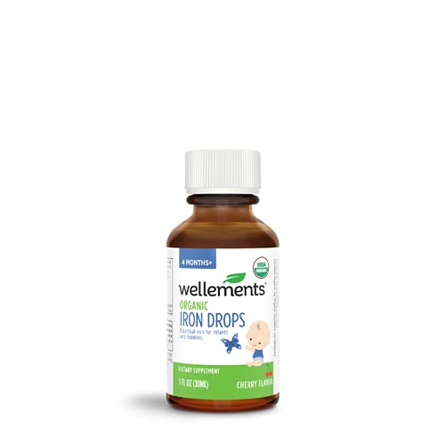 Buy Wellements Organic Iron Drops, 1 Fl Oz, Liquid Iron Vitamin ...
