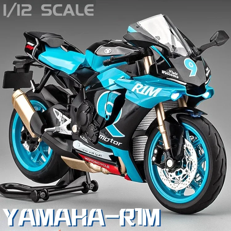 1 12 Yamaha R1M Toy Motorcycle Model Alloy Diecast with Shock Absorption Simulation Scale Motorcycle Model Toys for Kids Gifts