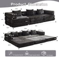 CARZZI Compression Floor Sofa Bed, 3-Seat Convertible Modular Sectional ...
