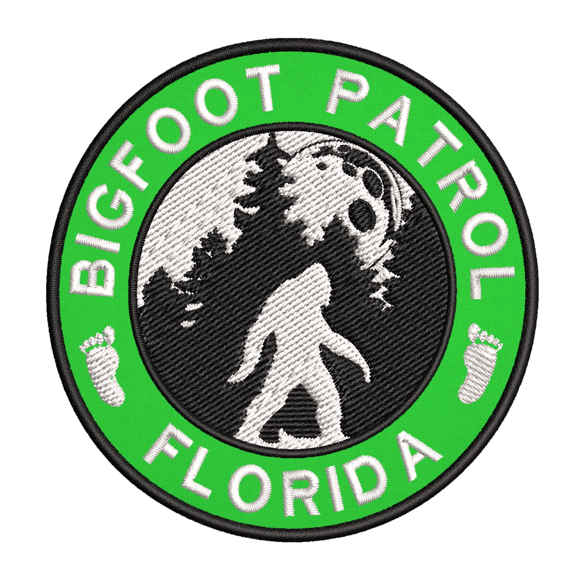 USA Florida Bigfoot Patrol! Cryptid Sasquatch Watch! 3.5 Inch Iron Or Sew On Embroidered Fabric ...