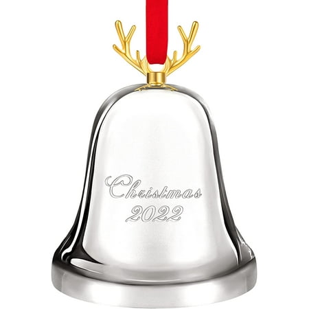Qucyy 2022 Annual Christmas Bell, Silver Bell Ornaments for Christmas ...