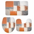 Abstract Bathroom Rugs Set Yellow Gray Block Composition Graffiti Art ...