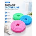 Adjustable Windproof Clothesline with Hooks Non-slip Portable Heavy ...