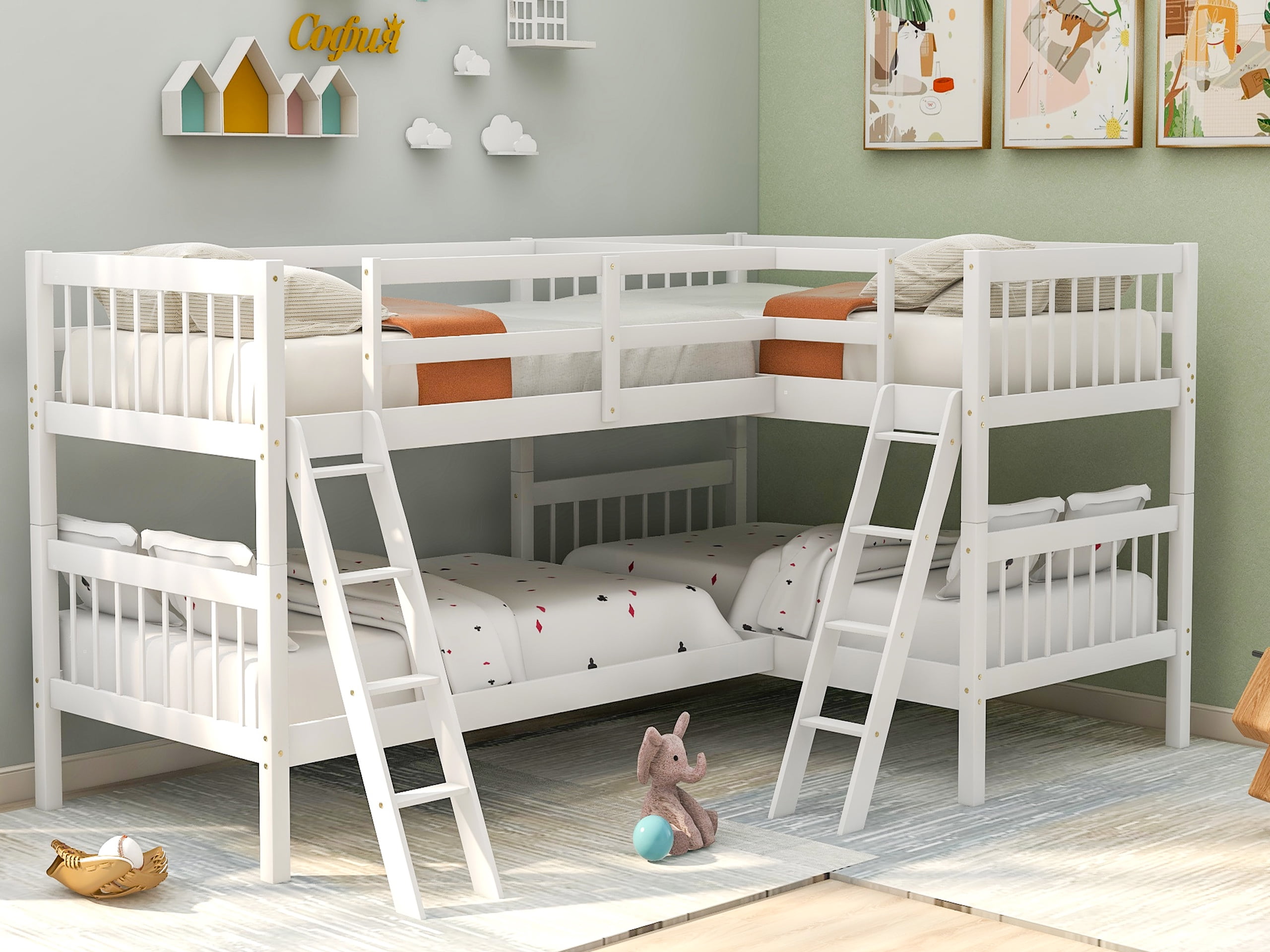 L Shaped Bunk Bed 80 Solid Wood Bed Twin Full Bunk Bed Bunk Bed For L Shaped Bunk Bed 80 Solid Wood Bed Twin Full Bunk Bed Bunk Bed For