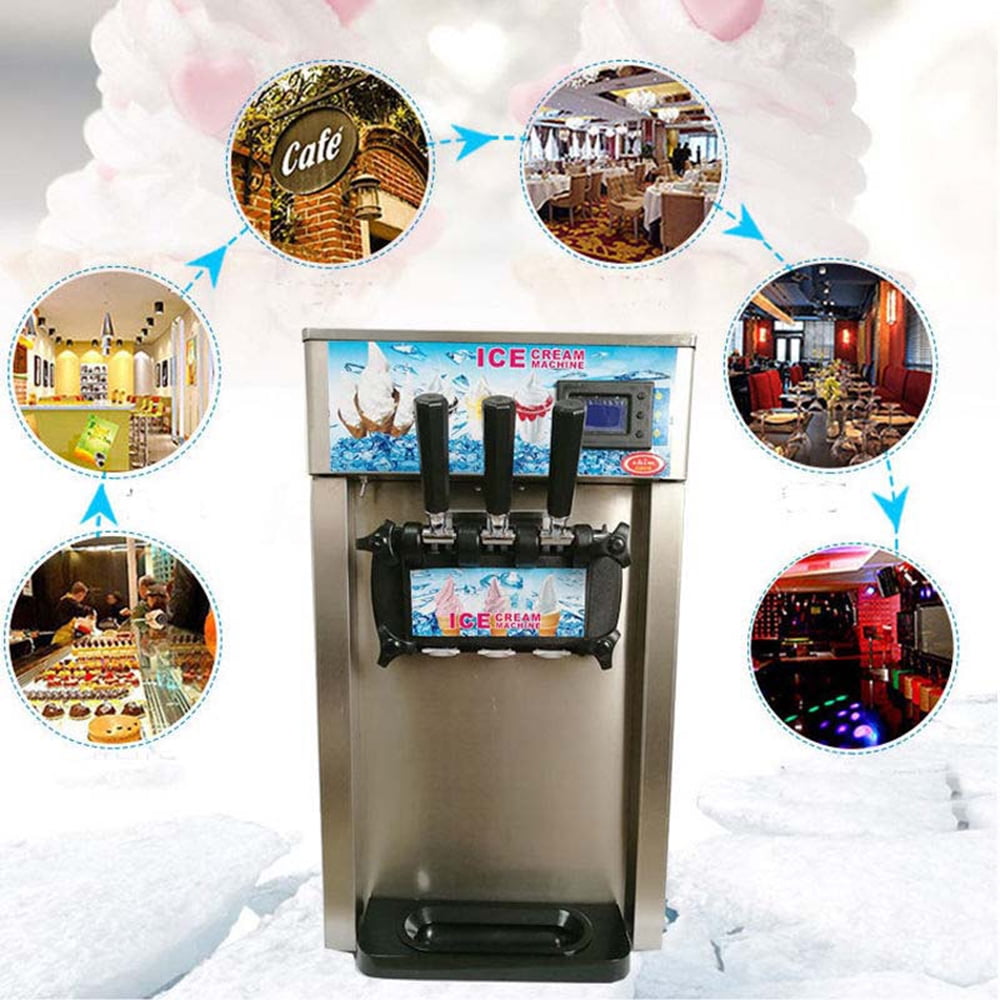 Intbuying Commercial 3 Flavors Soft Serve Ice Cream Machine Soft Ice ...