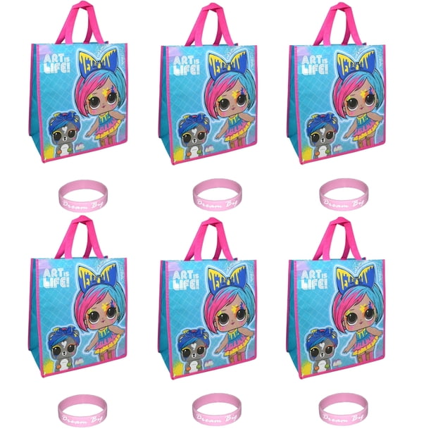 L.O.L Surprise! Set of 6 Reusable 12" Tote Bags Party Favor Goodie ...