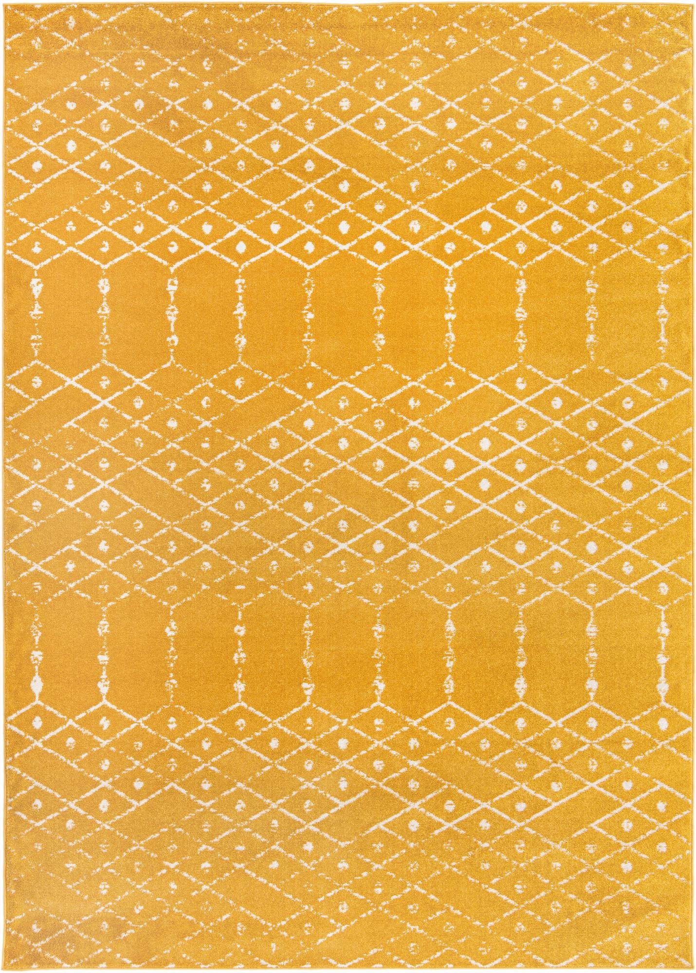 Rugs.com Paxon Trellis Collection Rug – 6' x 9' Yellow Medium Rug ...