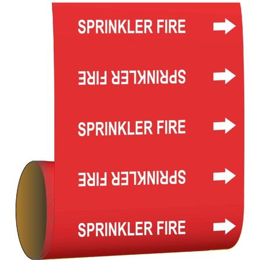 Brady 15592 Roll Form Pipe Markers, B-946, 12" X 30', White On Red ...