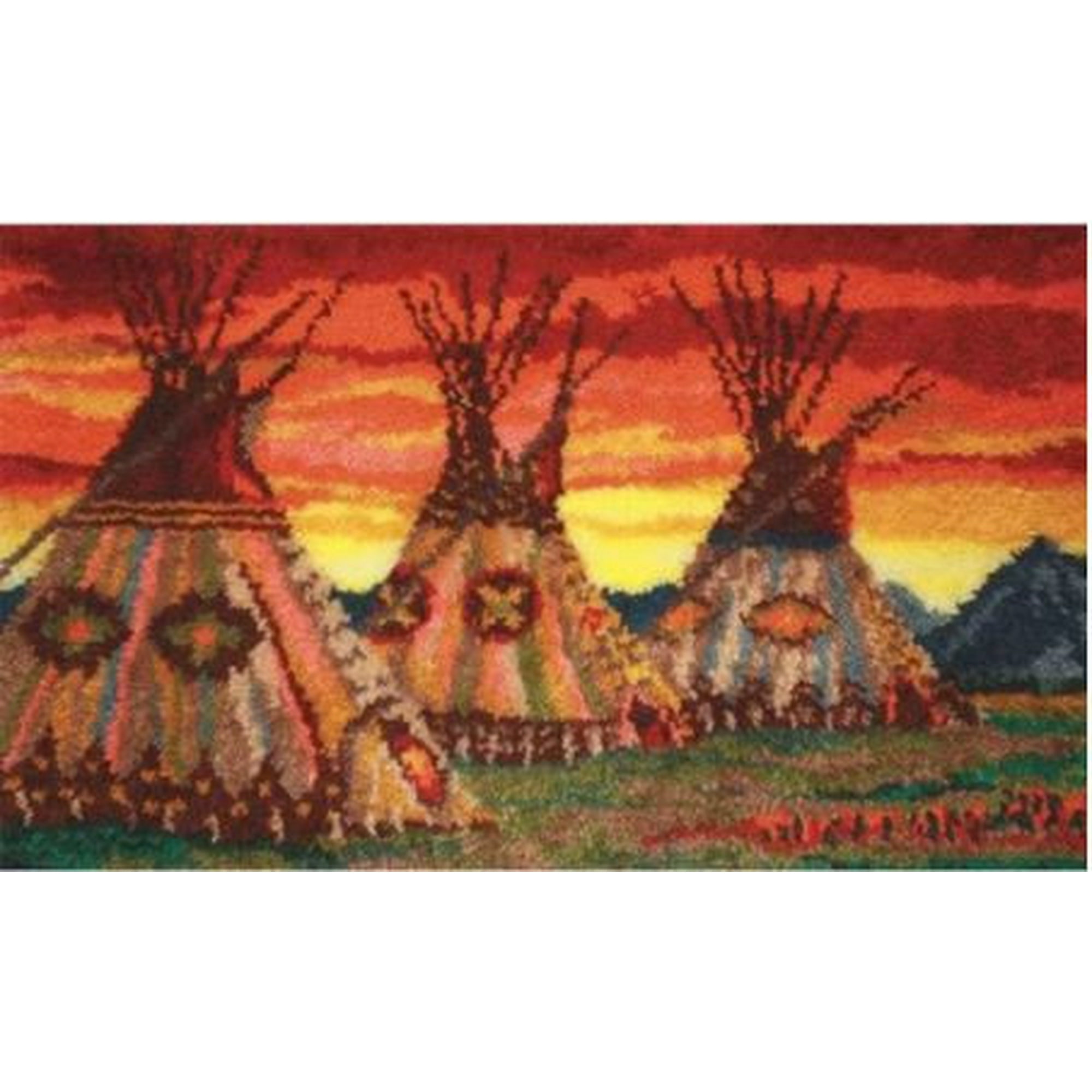 Click here for Lovely Lust Teepees Rug Latch Hooking Kit (100x70c... prices