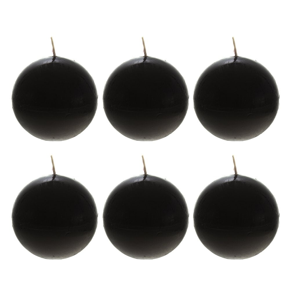 Click here for Mega Candles 6 Pcs Unscented Black Round Ball Cand... prices