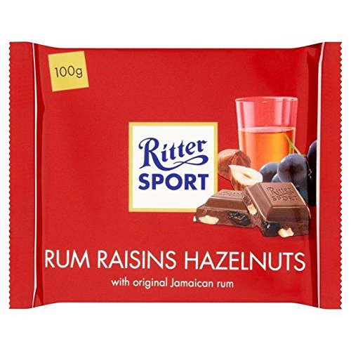 Ritter Sport Rum, Raisin & Hazelnuts Milk Chocolate - 3.52 Oz/100g ...
