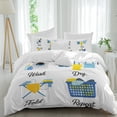 4 Piece Duvet Cover Set Queen, Laundry Room Clothes Soft Breathable ...