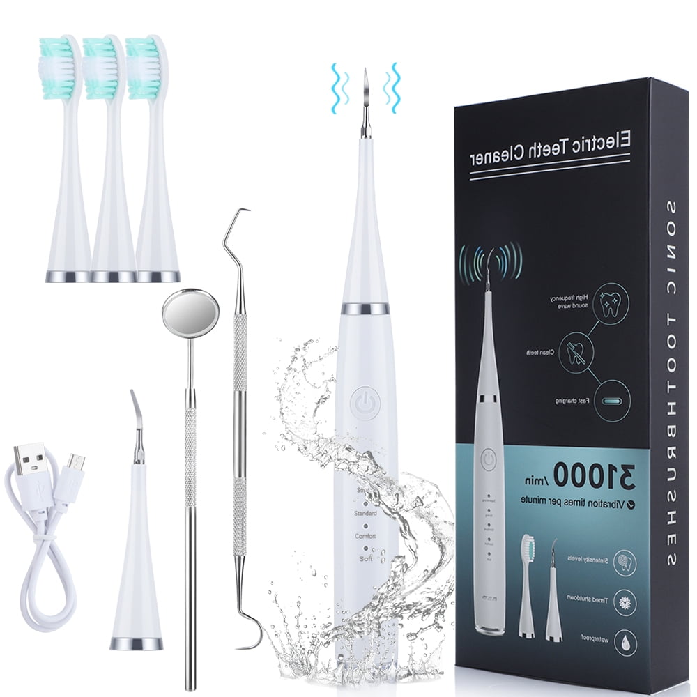 KIBVOE Plaque Remover for Teeth, Adult USB Rechargeable Sonic Tooth ...