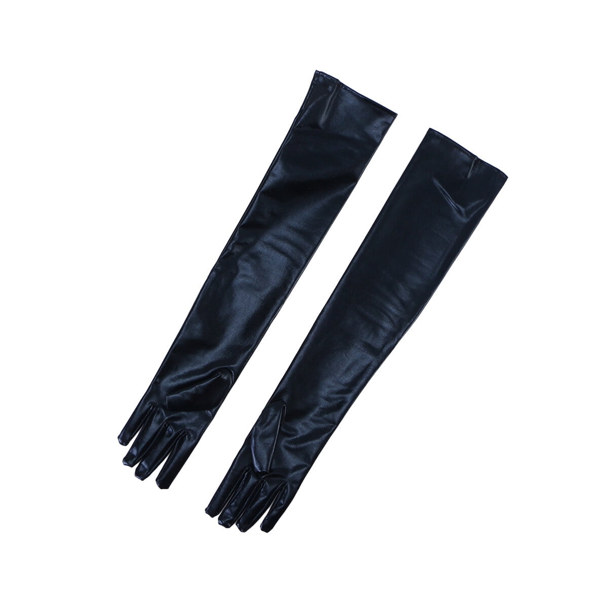 Ladies Women Opera Long Gloves Evening Dress Faux Leather Elbow Length ...