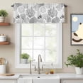 Coral Sea Snail Starfish Valance Curtains for Windows, Grey Black ...