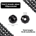 2 Strands Natural Black Beads Strands Faceted Round 2.7~3.5mm Hole: 0 ...