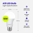 A19 LED Light Bulb, 60W Equivalent, E26 Medium Base, 800 Lumen, 3500K ...