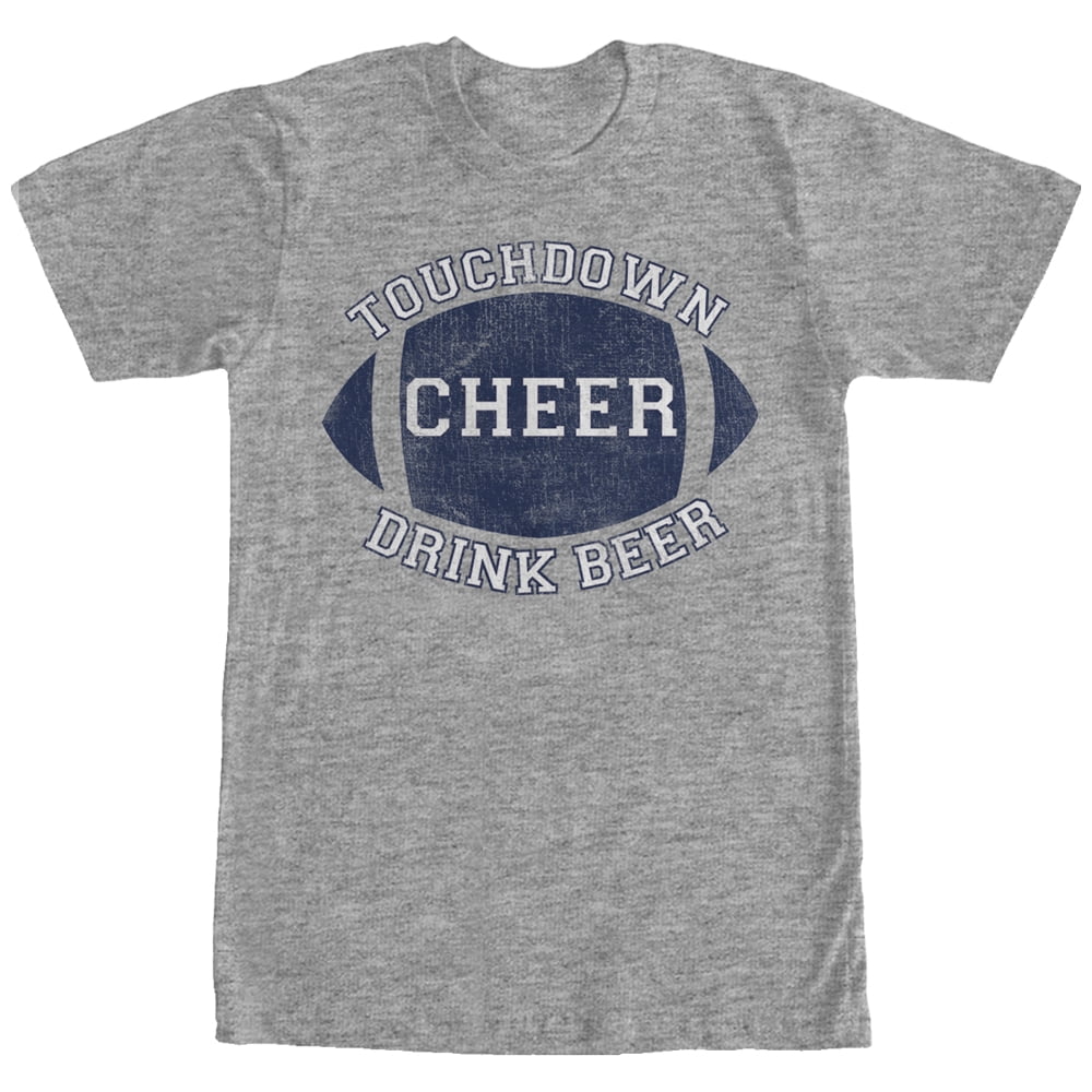 Men's CHIN UP Football Touchdown Cheer Drink Beer Graphic Tee Athletic ...