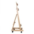 Miumaeov Thicken Solid Red Beech Wood Easel, Deluxe Movable H-Frame ...