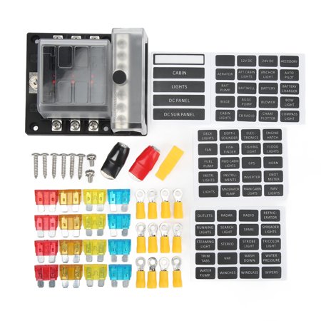Loewten Blade Fuse Box,6 Way Blade Fuse ATP/ATC/ATO Fuse Block Box With ...