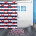 Crab with Blue and White Stripes Pattern Bathroom Accessory Sets ...
