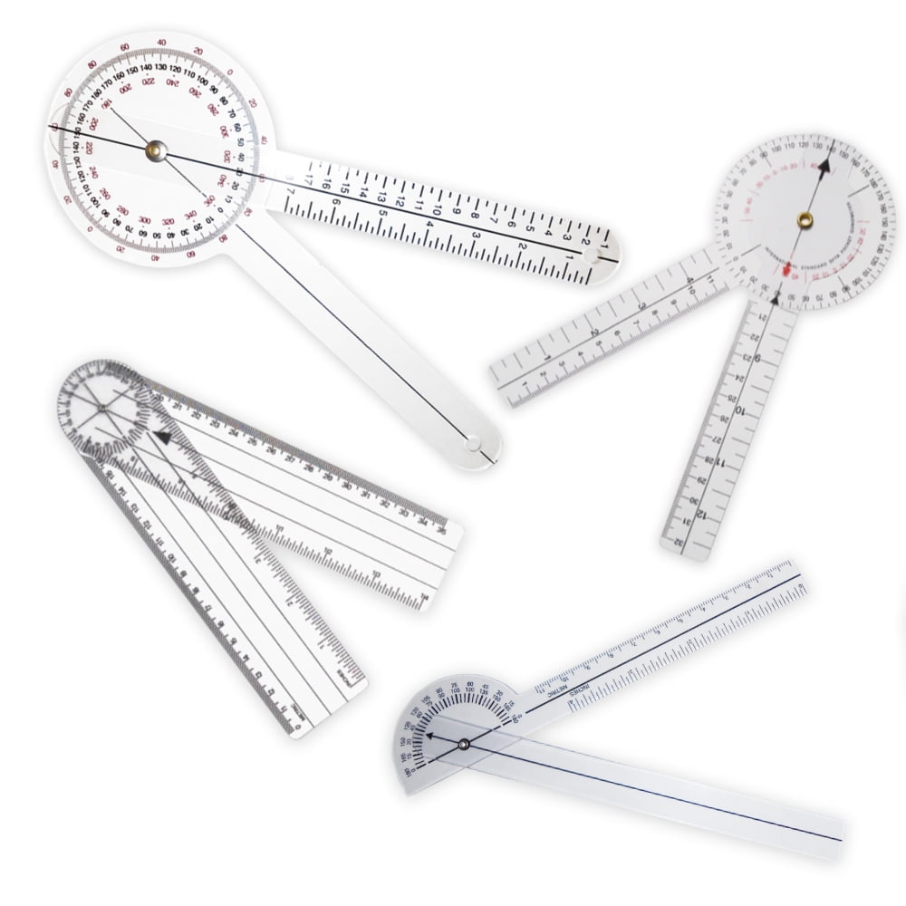 Goniometer Set - 12” & 8” 360-Degree, 8” Spinal, 6.75'' Finger ...
