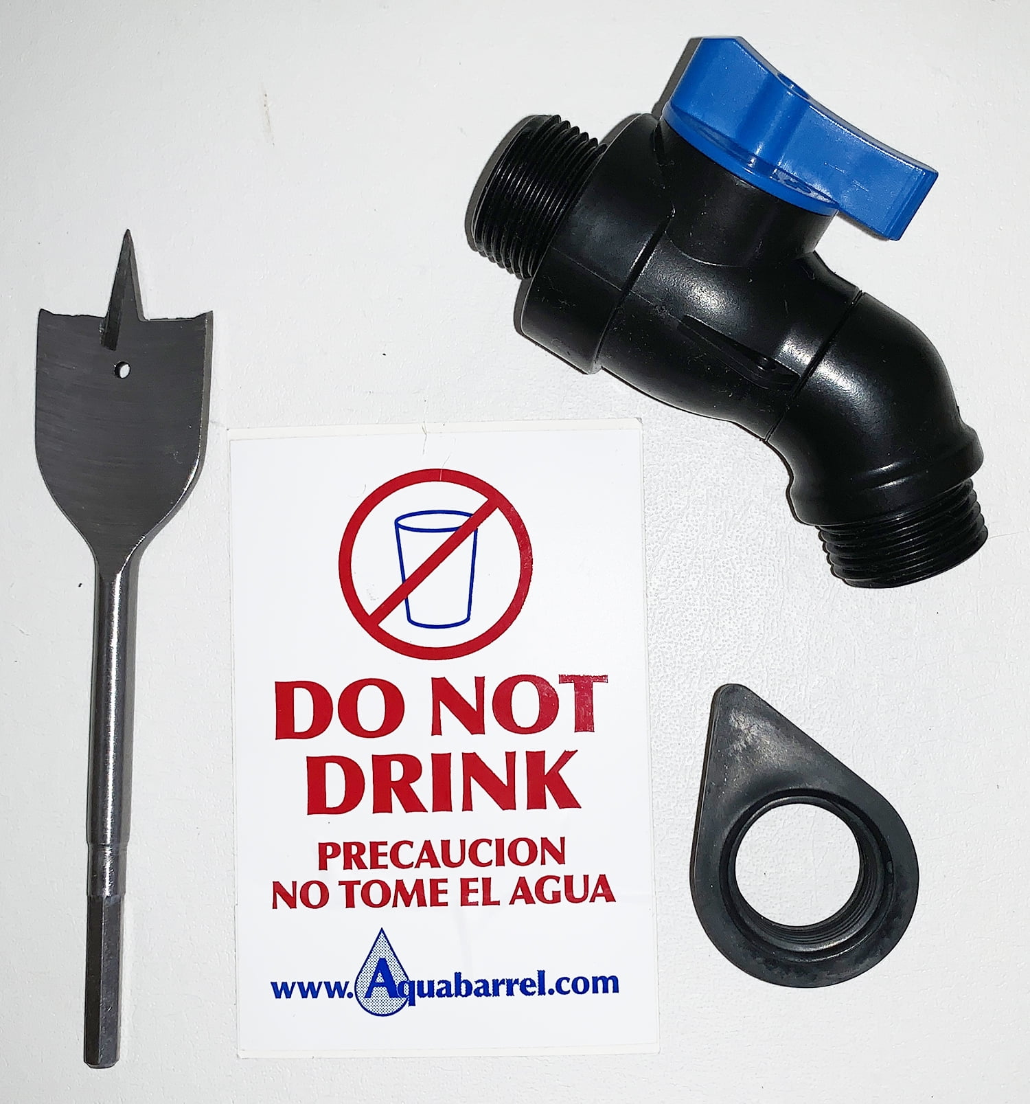 RainBarrel Drain: Bent Neck High Flow Spigot + Threaded Rubber Seal ...