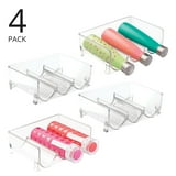 mDesign Plastic Free-Standing Stackable 3 Bottle Storage Rack, 4 Pack ...