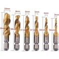 Quick Change Hex Shank Drill Tap Set, 3-in-1 Design Titanium Coated HSS ...