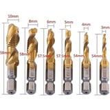 Quick Change Hex Shank Drill Tap Set, 3-in-1 Design Titanium Coated HSS ...