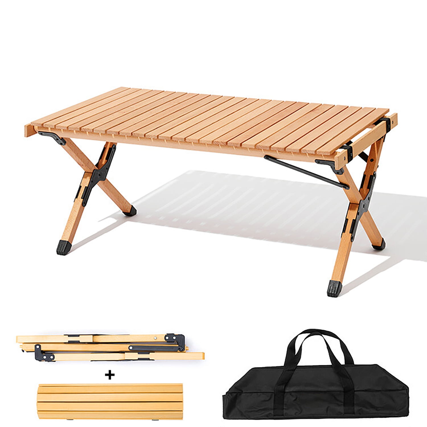 Hoyotik Aluminum Alloy Roll-Top Camping Table Outdoor Folding Table Non ...