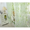 Green Clover Window Screen, Cheap Luxury Voile Net Curtains Slot Top ...