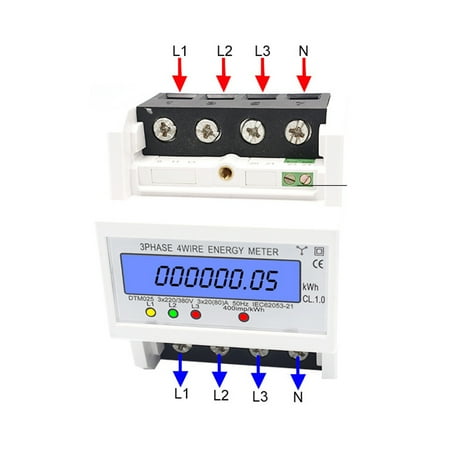 Electric Meter 3 Phase 4 Wire 50Hz Rail-mounted Meters Testers ...