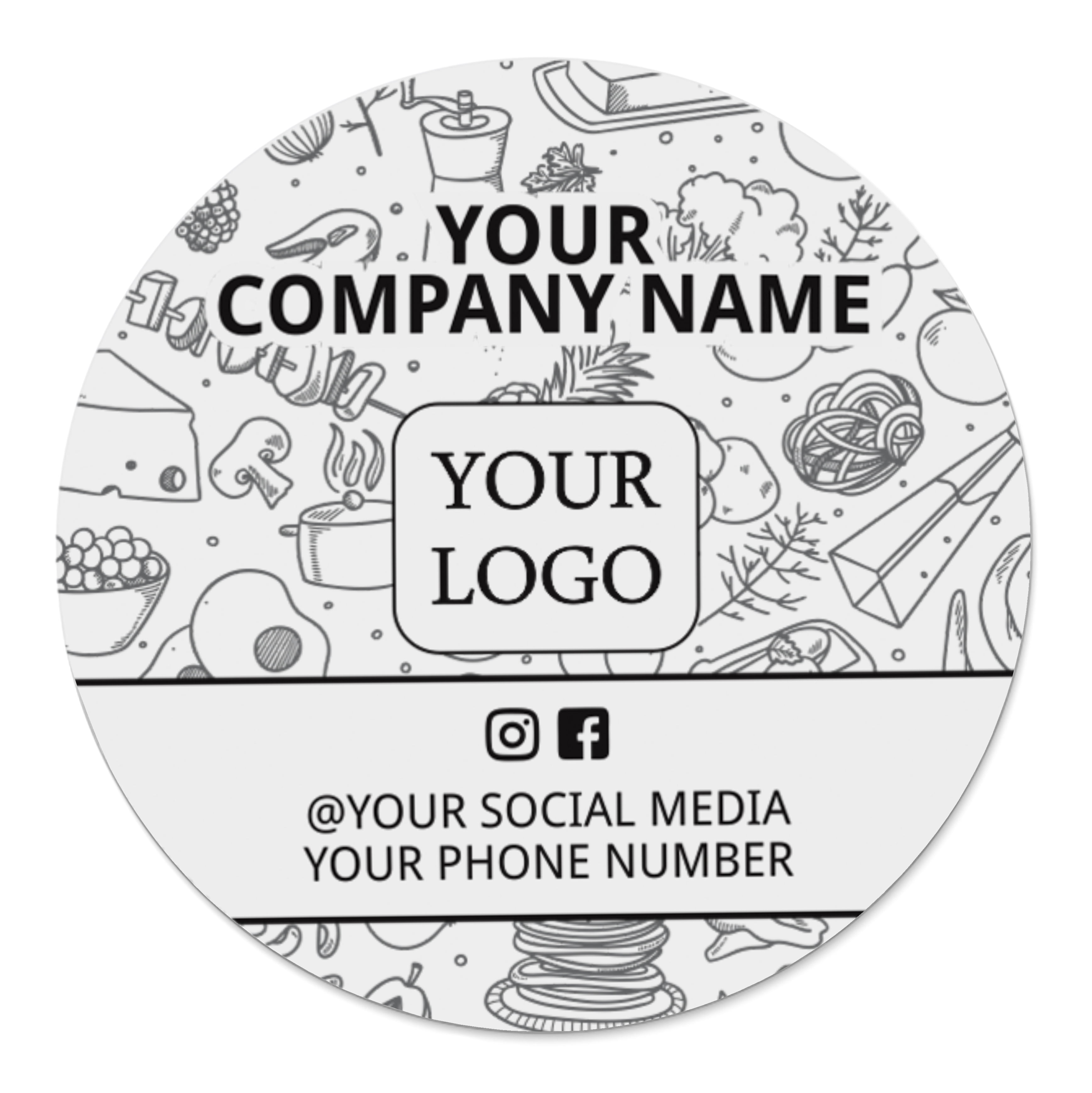 Printtoo Label Stickers for Small Business -100 RoundCustom Vinyl ...